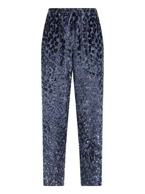 PIERRE-LOUIS MASCIA Printed Viscose Pants - Gray