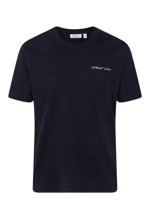 Off-White Short Sleeve Cotton T-shirt With Logo Print - Black