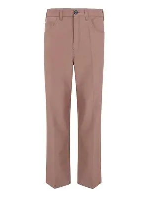 Marni Wool Blend Front Pleat Trousers - Brown