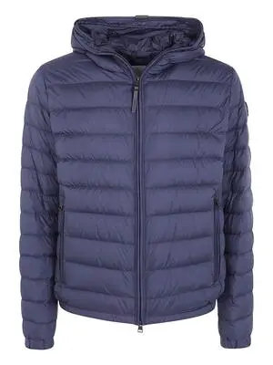 Moncler Solienn Hooded Quilted Jacket - Blue