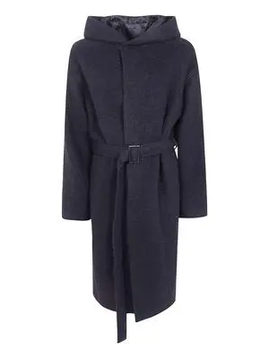 Rick Owens Belted "tower" Coat - Black