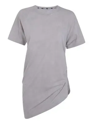 ZIGGY CHEN Asymmetric Draped Cotton T-shirt - Gray