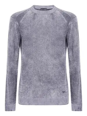 Emporio Armani Wool Blend Crew Neck Sweater - Gray