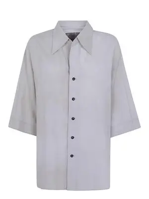 ZIGGY CHEN Short Sleeve Shirt With Gathered Back - Gray