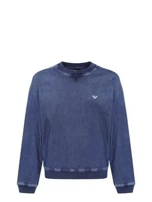 Emporio Armani Sweatshirt With Logo Detail - Blue