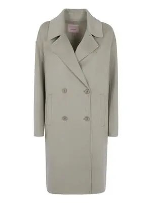 TWINSET Double Breasted Trench Coat - Green