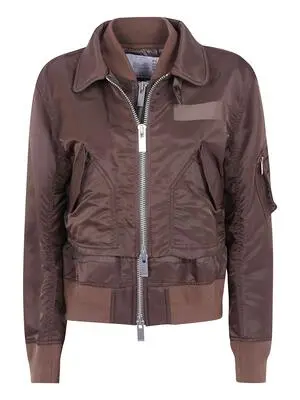 Sacai Nylon Twill Blouson Jacket - Brown