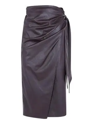 Elisabetta Franchi Wrap Around Skirt With Draped Detail - Brown