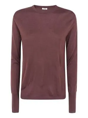 Aspesi Round Neck Long Sleeve Sweater - Brown