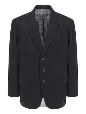 ZIGGY CHEN Three-button Linen Blazer - Black
