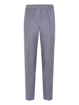 Peserico Slim Fit Virgin Wool Trousers - Gray