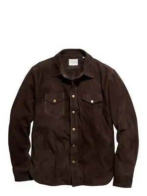 Billy Reid Savoy Suede Workshirt - Brown
