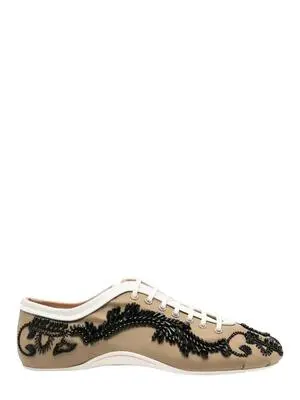 Dries Van Noten Embellished Twill Sneakers - Camel