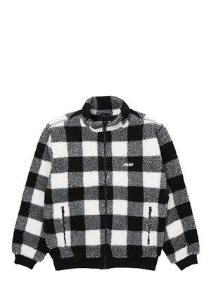 PALACE Plaid Zip Up Fleece Jacket - White/black
