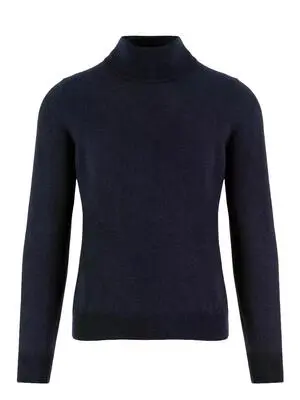Tagliatore High-neck Wool Sweater - Blue