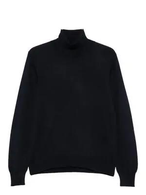 Tagliatore High-neck Wool Sweater - Blue