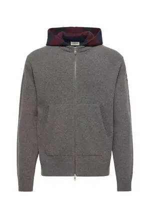 Moncler Zip-up Striped Hoodie - Grey