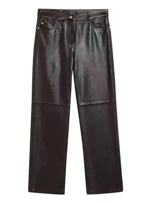 Max Mara Straight-leg Leather Trousers - Brown