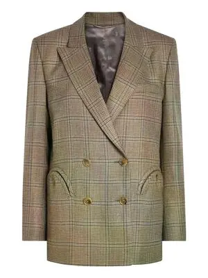 BLAZÉ MILANO Check Double-breasted Blazer - Neutrals