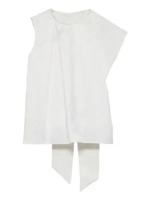JW Anderson JW Anderson Asymmetrical Sleeve Top With Front Pleats White