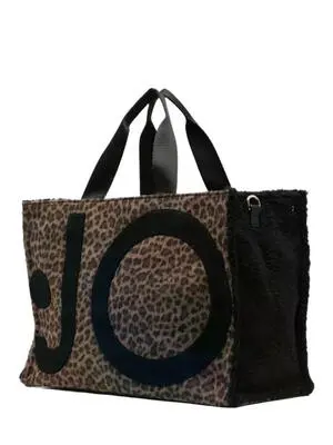 Liu Jo Leopard-print Tote Bag With Logo Detail - Brown