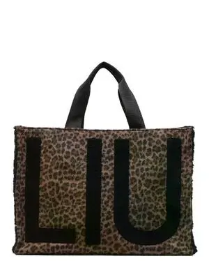 Liu Jo Leopard-print Tote Bag With Logo Detail - Brown