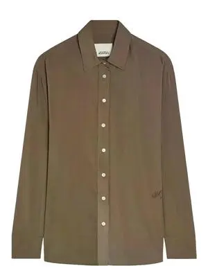 Isabel Marant Étoile Fabriza Embroidered Logo Shirt - Brown