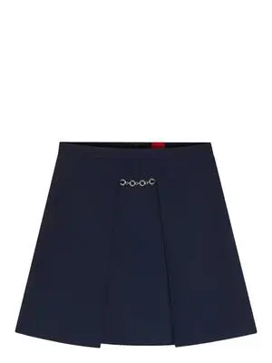 Hugo Chain-detail Pleated Mini Skirt - Blue