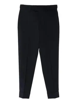 BERWICH Cropped Turn-up Wool Trousers - Blue