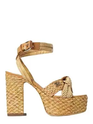 Casadei Braided Knot Platform Sandals - Neutrals