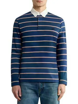 Etro Striped Long-sleeve Polo Shirt - Blue