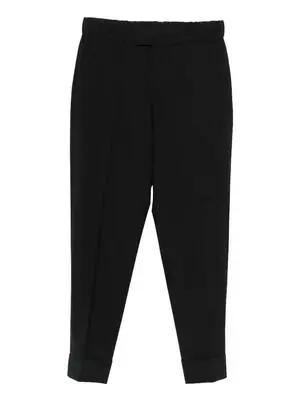 BERWICH Wool Trousers With Turn-up Cuffs - Black