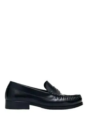 ALOHAS Rivet Leather Penny Loafers - Black