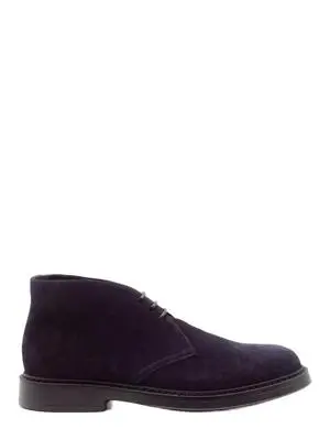 DOUCAL'S Suede Lace-up Ankle Boots - Blue