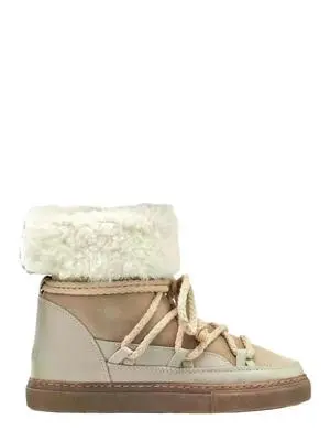 Inuikii Shearling Trim Lace-up Boots - Neutrals