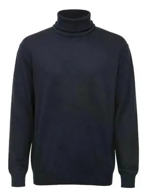 Malo Roll Neck Cashmere Sweater - Blue