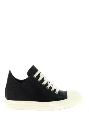 Rick Owens Python-effect Leather Sneakers - Black