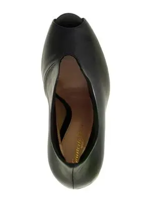 GIANVITO ROSSI Vamp Peep-toe Stiletto Pumps - Black