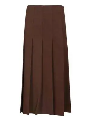 AL DUCA D’AOSTA 1902 Long Pleated Skirt - Brown