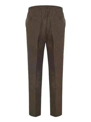 Corneliani Drawstring Waist Pressed Crease Trousers - Brown