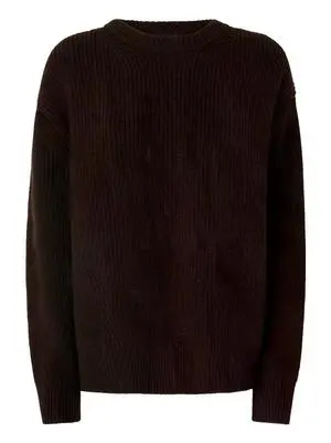 Pinko Ribbed Wool Crew Neck Sweater - Brown