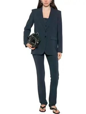 Patrizia Pepe Button-fastening Slim-fit Trousers - Blue