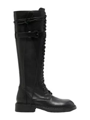 ANN DEMEULEMEESTER Knee-high Lace-up Boots - Black