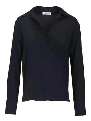 AL DUCA D’AOSTA 1902 V-neck Silk Blouse - Blue