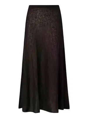 Pinko Knitted A-line Midi Skirt - Brown