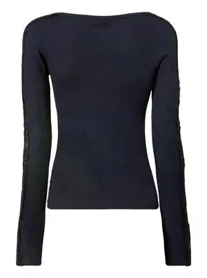 Pinko Lace-trimmed Button-up Cardigan - Blue