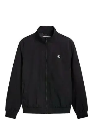 Calvin Klein Embroidered High Neck Zip Jacket - Black