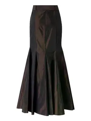 Pinko Long Taffeta Mermaid Skirt With Belt - Brown