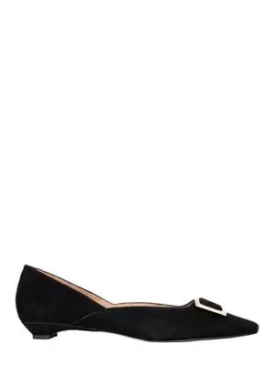 SERGIO MORETTI FIRENZE Sergio Moretti Firenze Black Calf Suede Ballet Flats