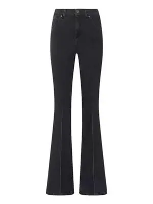 PINKO PINKO Flared-Leg Jeans With Black Denim Texture